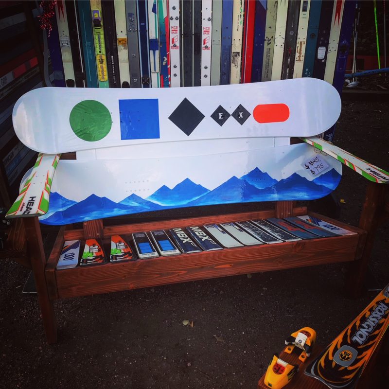 "Ski Resort" Ski & Snowboard Bench - Colorado Ski Chairs