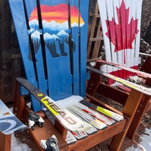 Bear Sunset Mural Hybrid Ski/Snowboard Chair - Colorado Ski Chairs