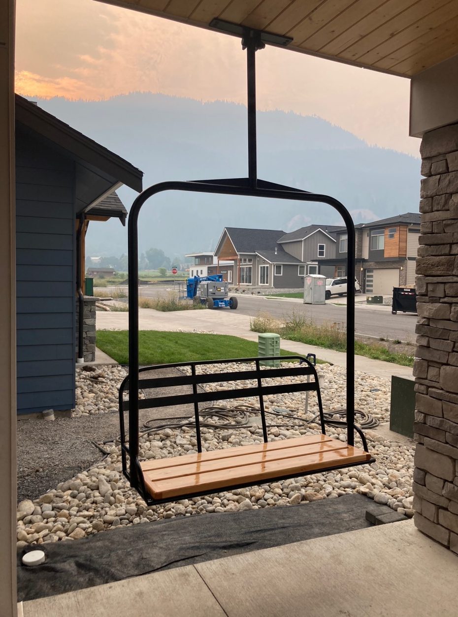 Customizable Powder Coated 3-person Replica Ski Chairlift Bench with ...