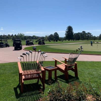 Grey Base Golf Chair with Putting Green Cupholder - Colorado Ski Chairs