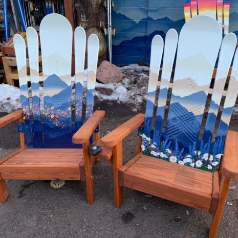 Set of 2 - Spring & Fall Blue Mystic Mountains Hybrid Ski & Snowboard ...