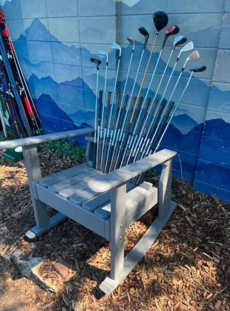 Grey Base - Golf Club Rocking Chair with Putting Green Cupholder ...