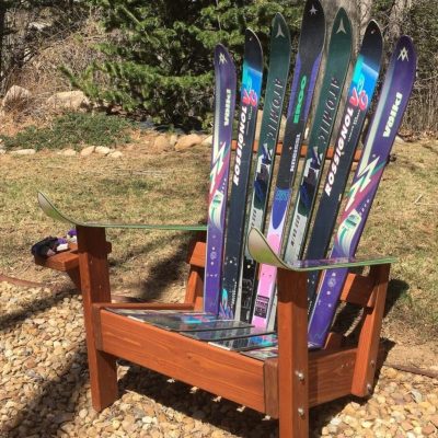 Replica - 2-person ski chairlift - powder coated (Blue pictured, can be ...