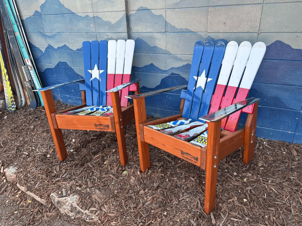 Set of 2 - Texas Flag Alpine Ski Chairs - Colorado Ski Chairs