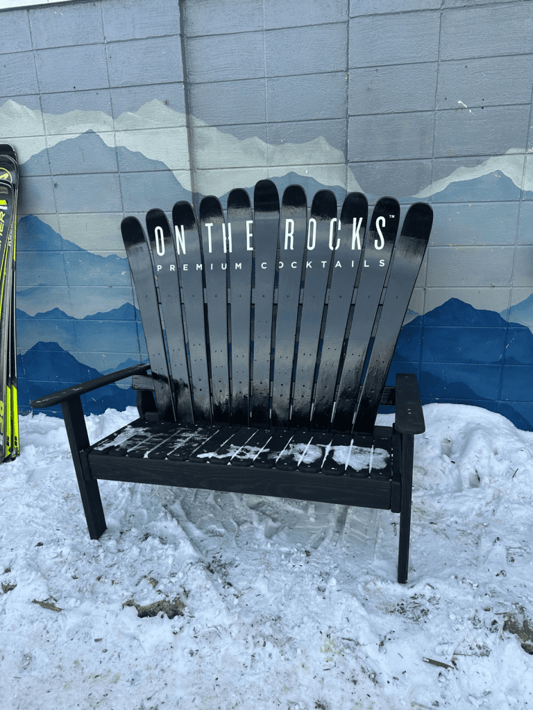 Customizable LOGO Ski Bench - you pick the design! - Colorado Ski Chairs